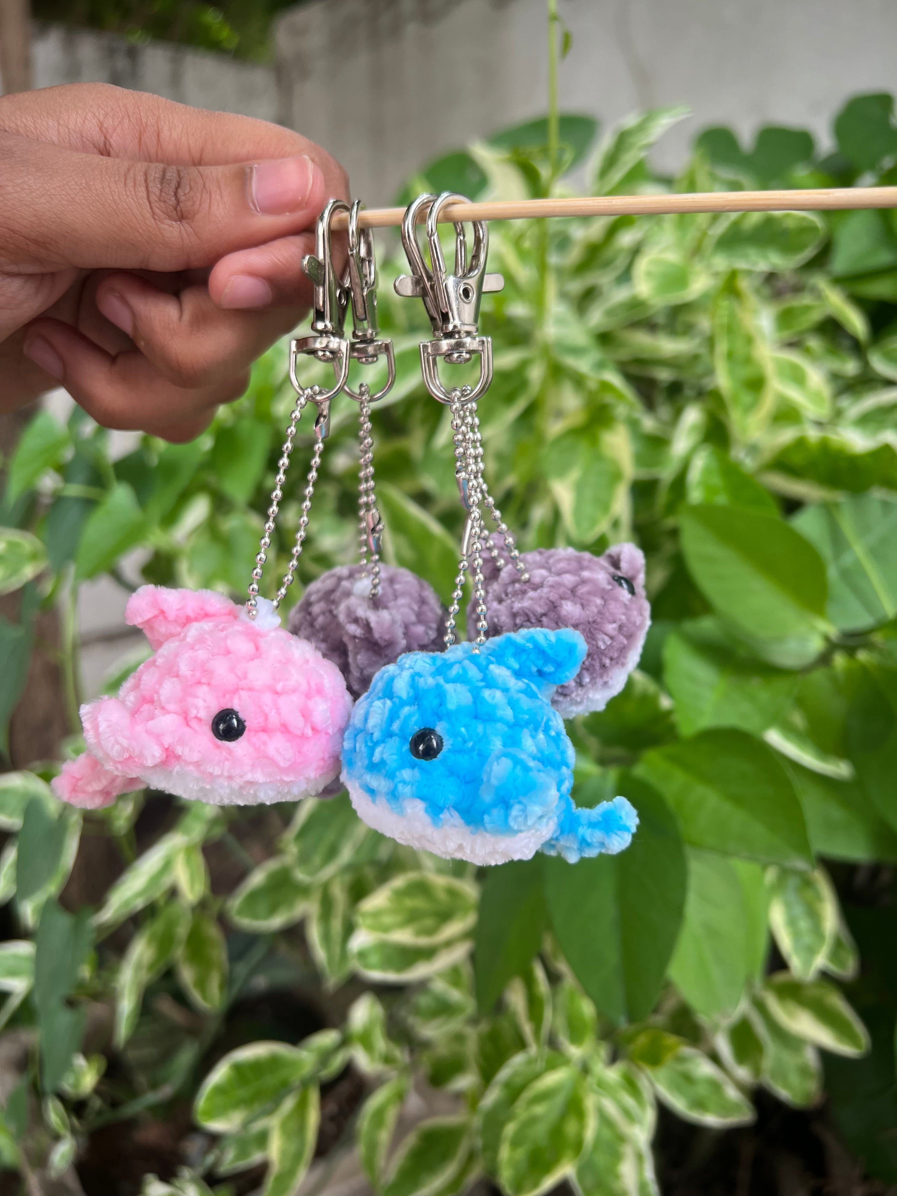 Handmade Plush Shark soft keychain in India – KnottyBot